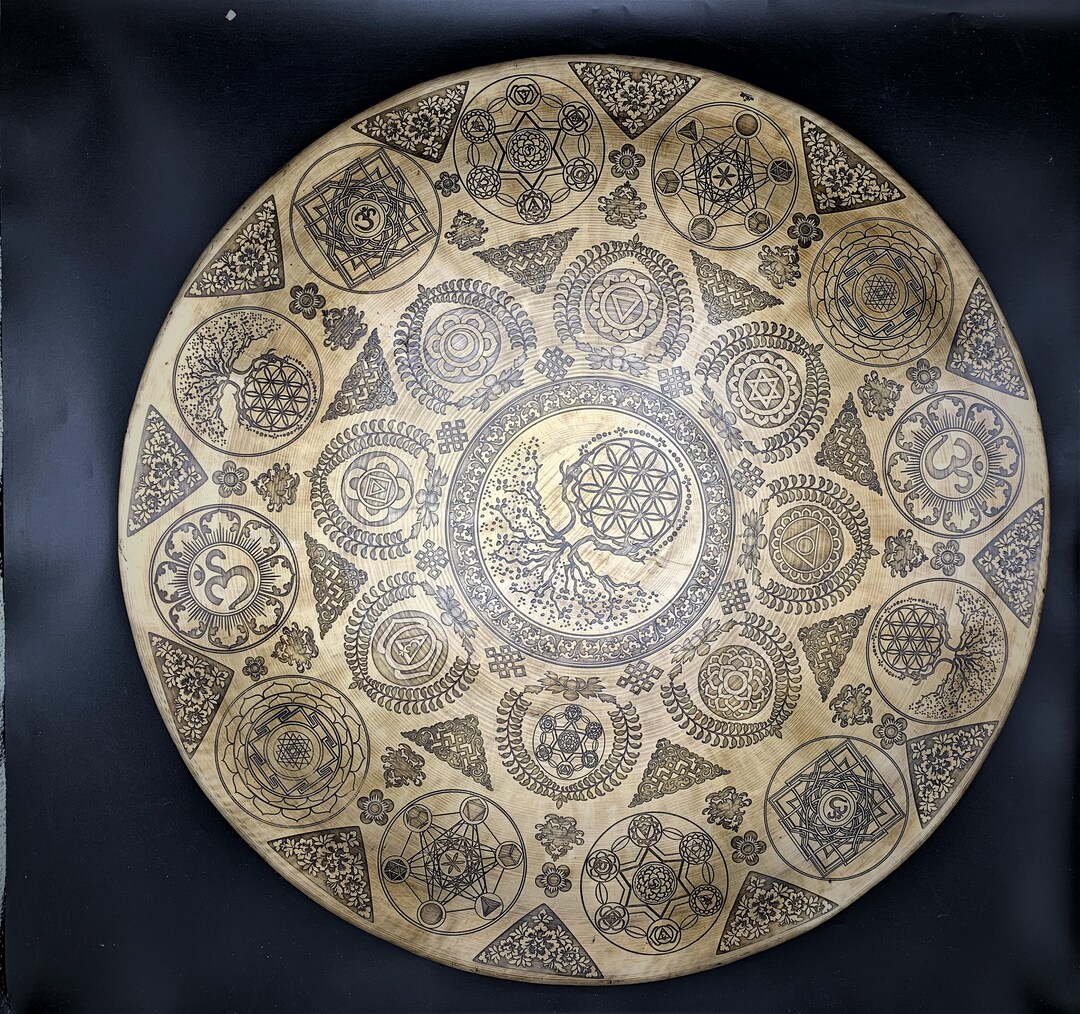 60cm Large Tibetan Gong Bell, Unique and Beautiful Carving, Handmade ...
