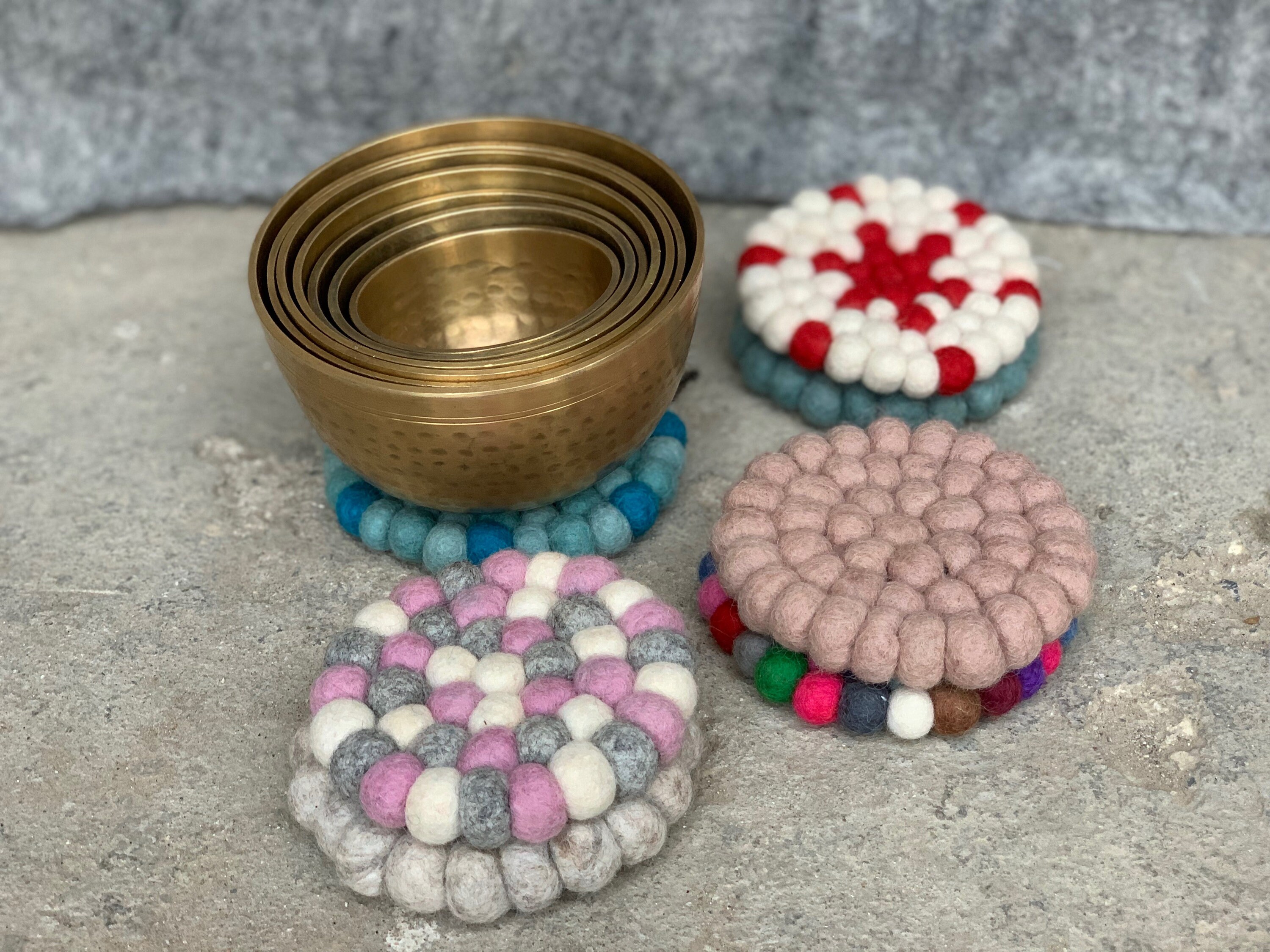 Singing Bowl Set Brass Hand Beaten Set of 7 for Meditation and - Etsy
