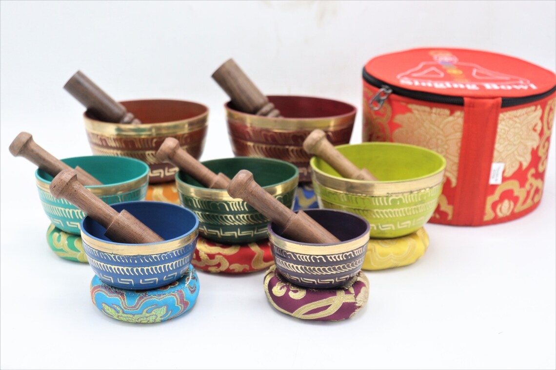 Chakra Color Singing Bowl Set-set of 7 Singing Bowl chakra - Etsy
