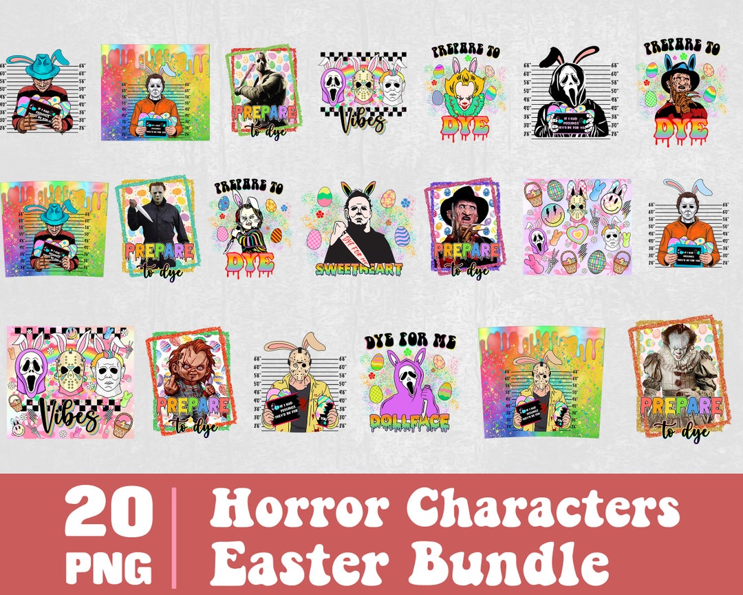 20 Horror Easter Png Bundle ,easter Killer Mugshot Png Bundle, Happy ...