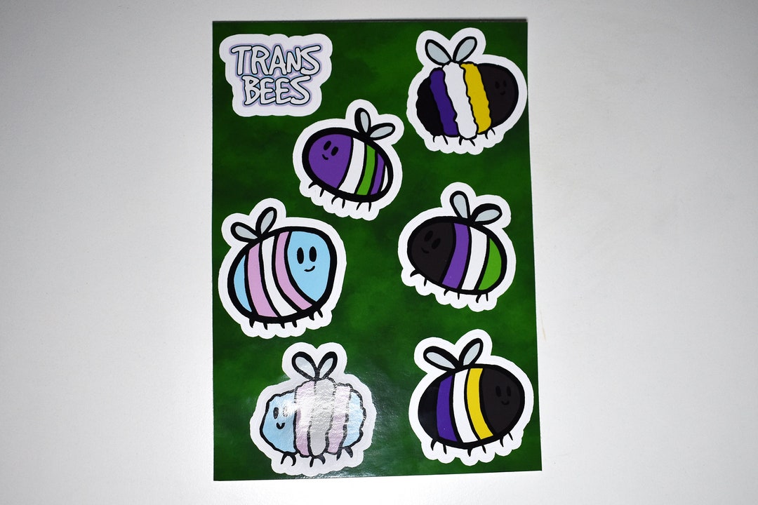 Trans Pride Bee Stickers A5 Sticker Sheet - Etsy