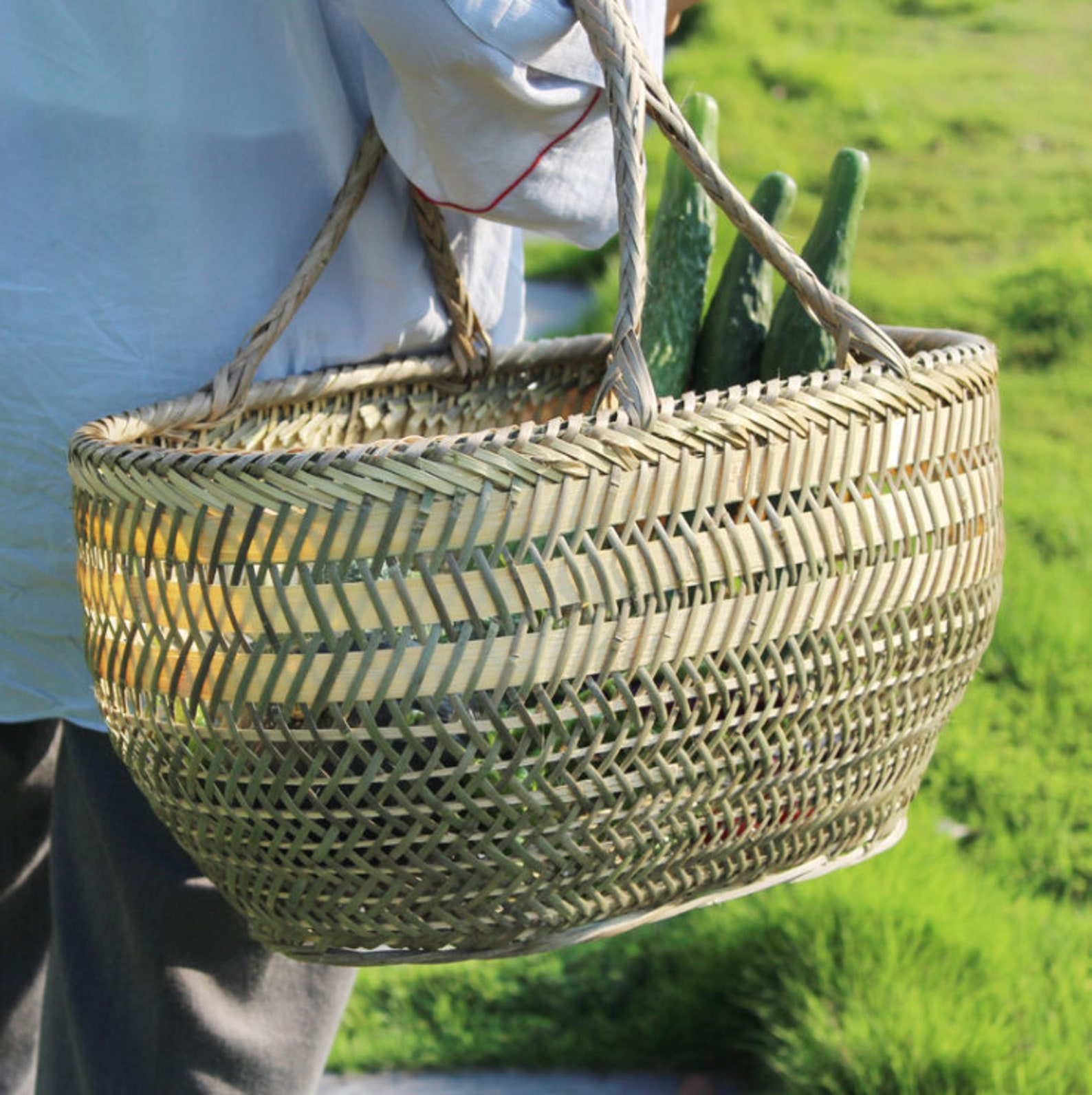 Traditional handmade woven bamboo basket made in Japan | Etsy