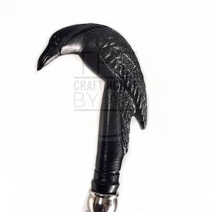 Rare Victorian RAVEN Handcrafted Walking Stick Cane-al Steampunk Handle ...