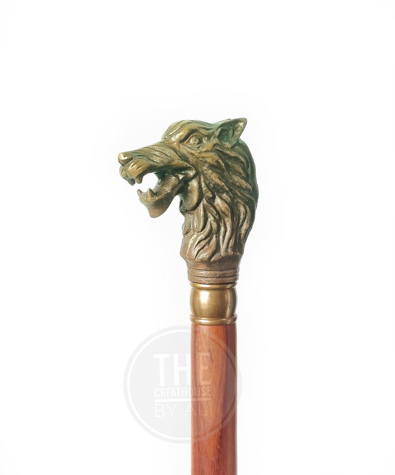 Viking Wolf Head Walking Stick Wolves Name Geri and Freki Called God ...