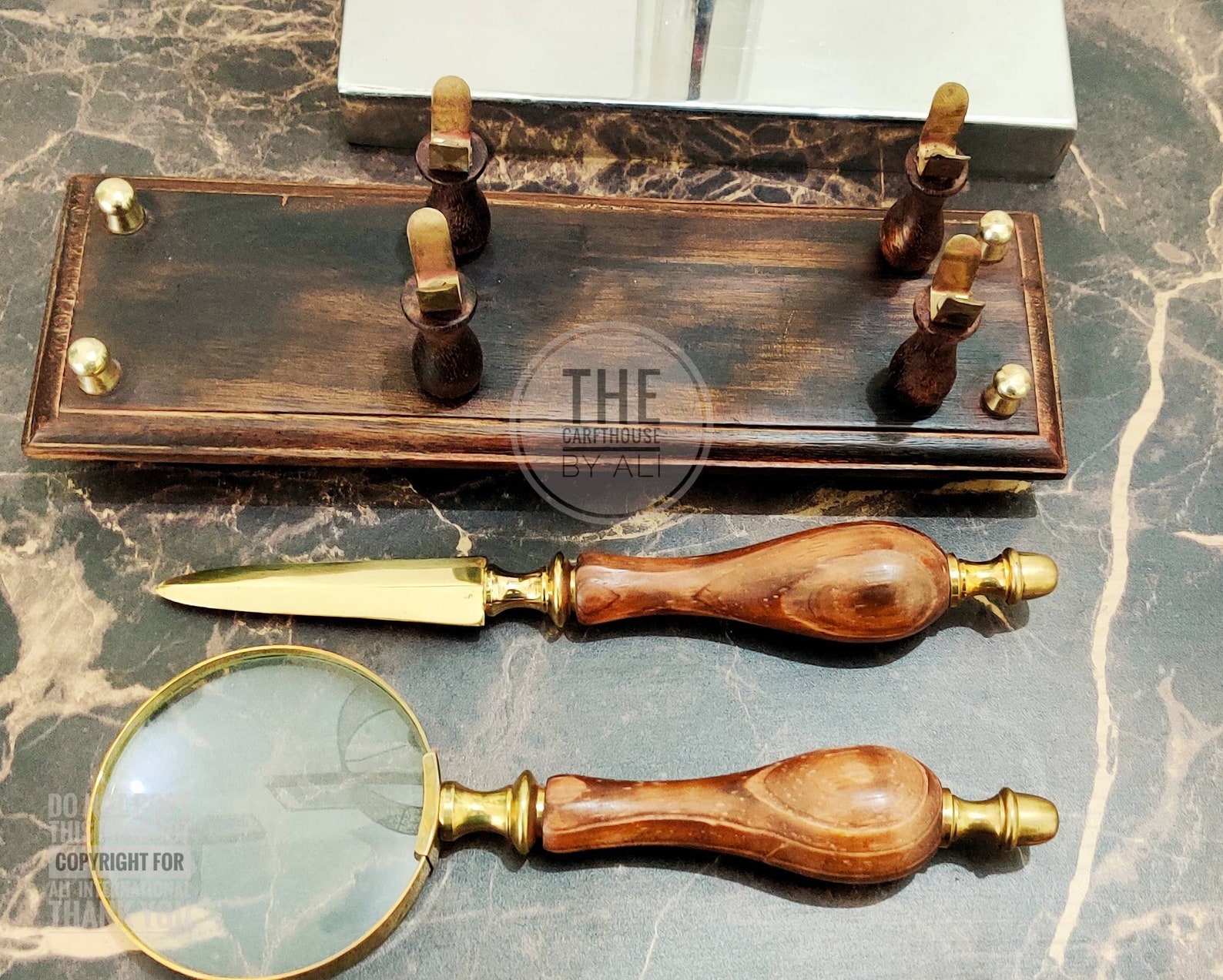 Magnifying Glass With Letter Opener Vintage Desk Set Brass and - Etsy