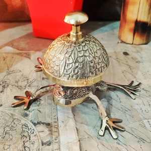Table Bell Desk Bell Brass Table Bell Antique Office Bell Hotel Counter ...