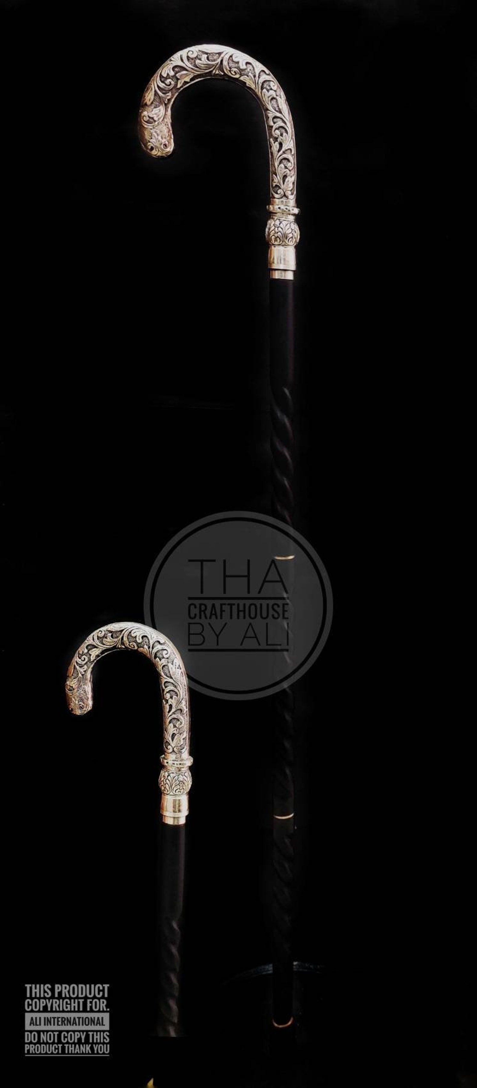 Sterling Silver Walking Stick Cane | Etsy