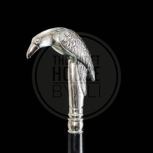 Rare Victorian RAVEN Handcrafted Walking Stick Cane-al Steampunk Handle ...
