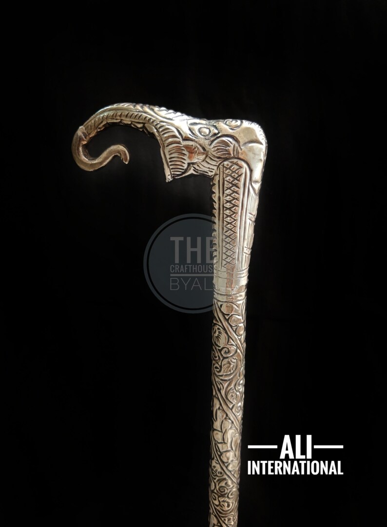 Walking Stick Elephant Handle Full Silver Elephant Head Handle | Etsy