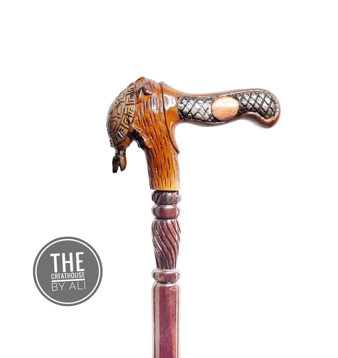 Victorian Turtle Wooden Cane Elegant Hand Carved Turtle Wooden Cane ...