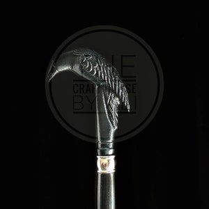 Rare Victorian RAVEN Handcrafted Walking Stick Cane-al Steampunk Handle ...