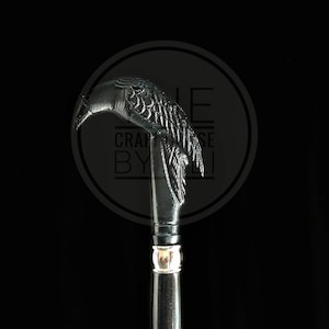 Rare Victorian RAVEN Handcrafted Walking Stick Cane-al Steampunk Handle ...
