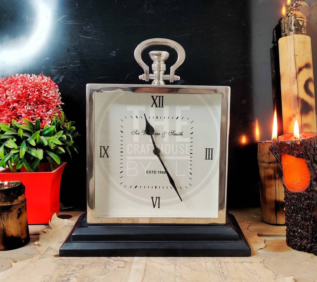 Steel Table Clock Desk Clocks Victorian Table Clock Antique Style Clock ...