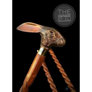 Victorian Rare Rabbit Handle Walking Stick Handmade Designer Wooden ...