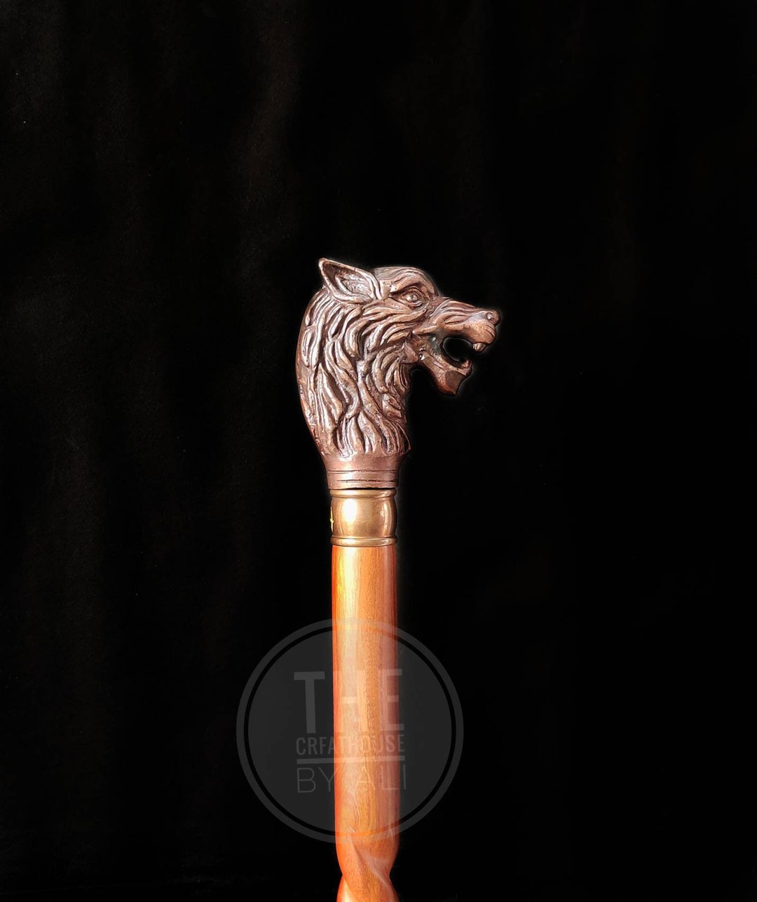 Viking Wolf Head Walking Stick Wolves Name Geri and Freki Called God ...