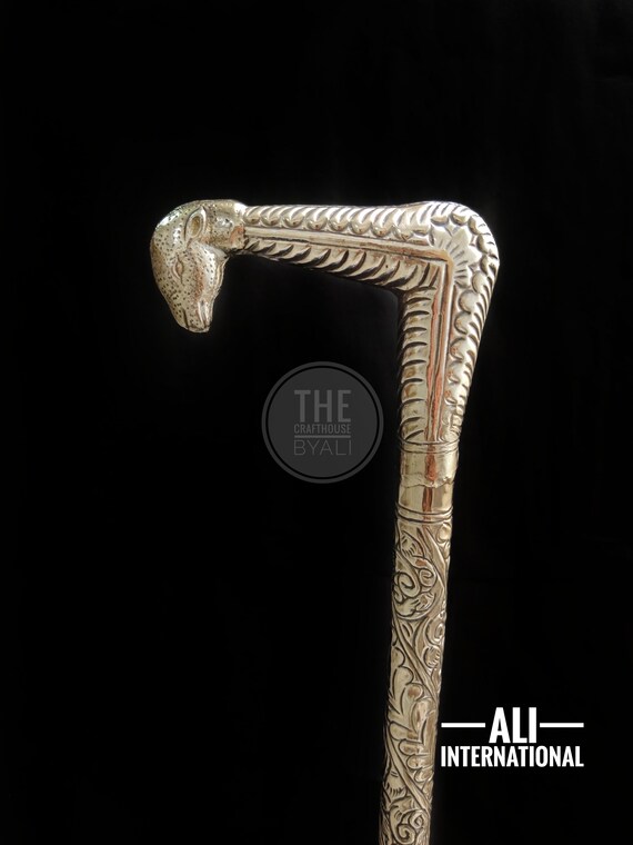 Victoriayn Vintage-brass Silver Cane Wooden Cane Walking Stick - Etsy