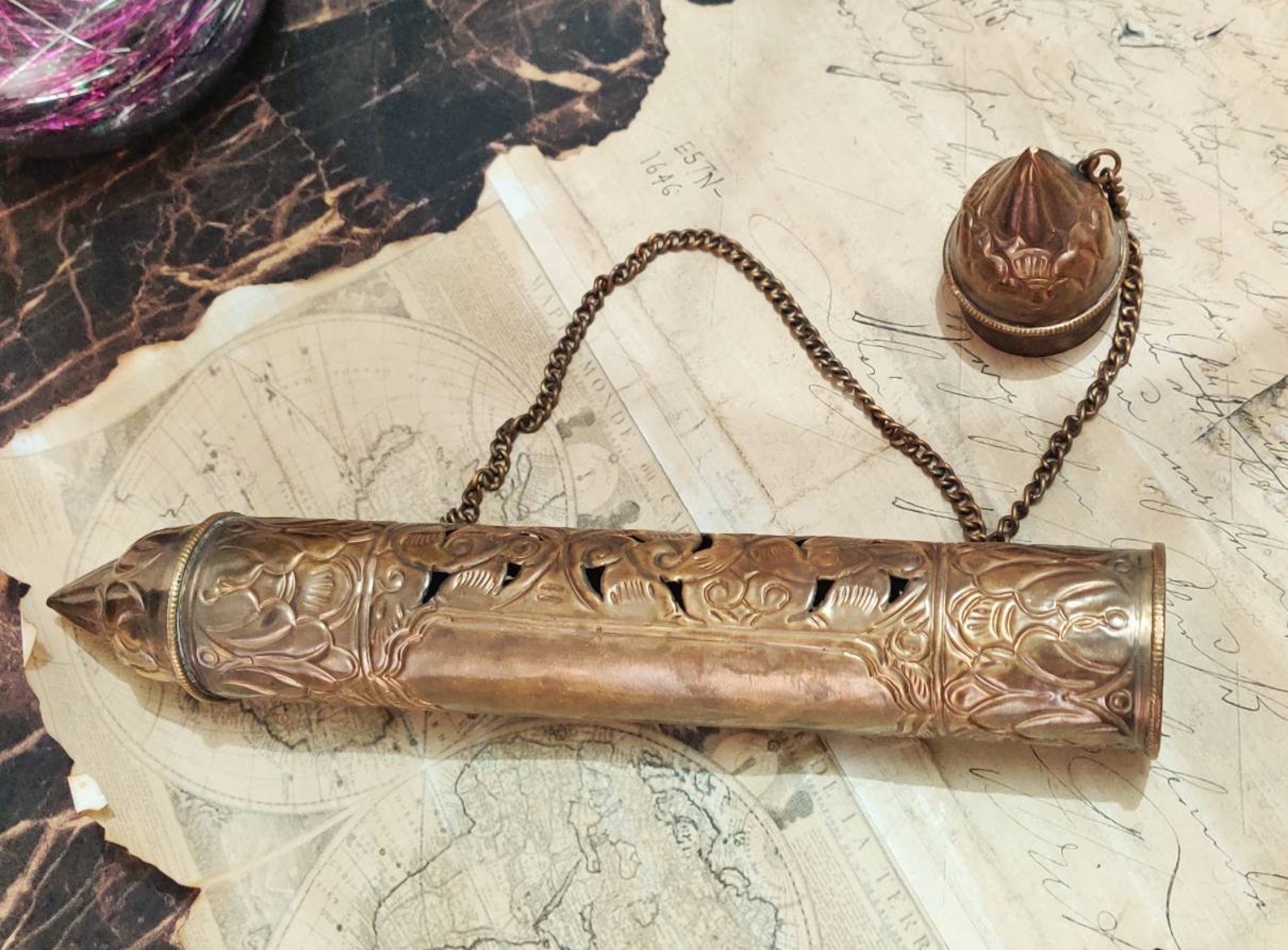 Parchment Scroll Old Parchment Parchment Holder Scroll Holder | Etsy