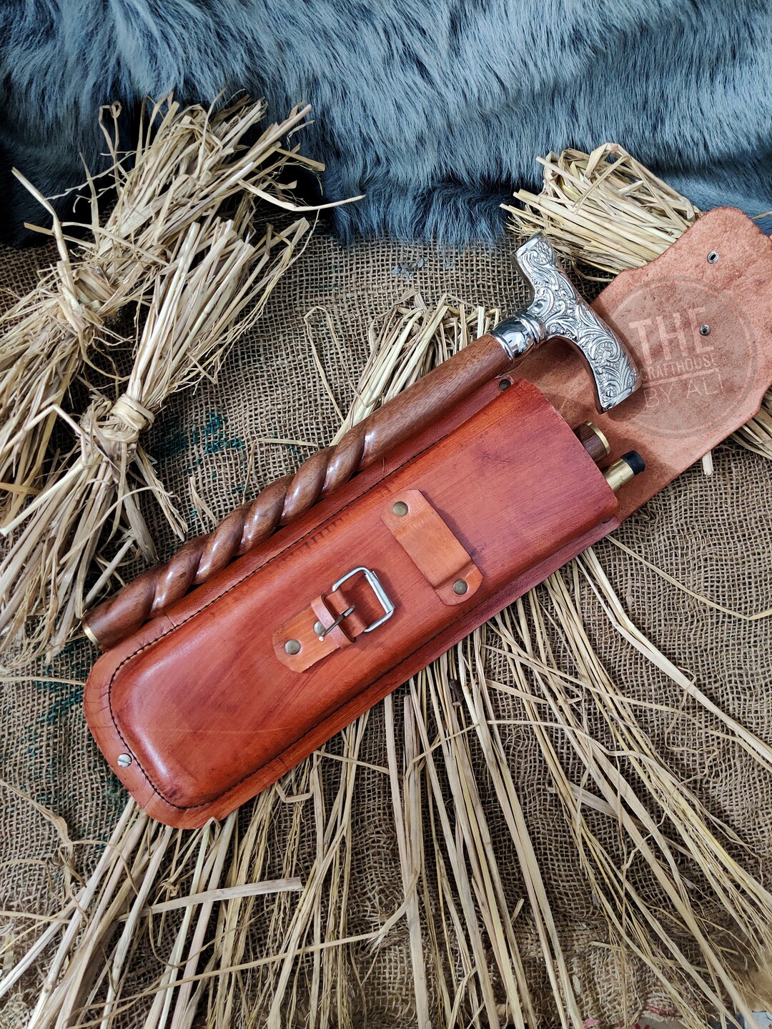 Bag for Walking Stick Storage Walking Cane Leather Holder Walking Stick ...