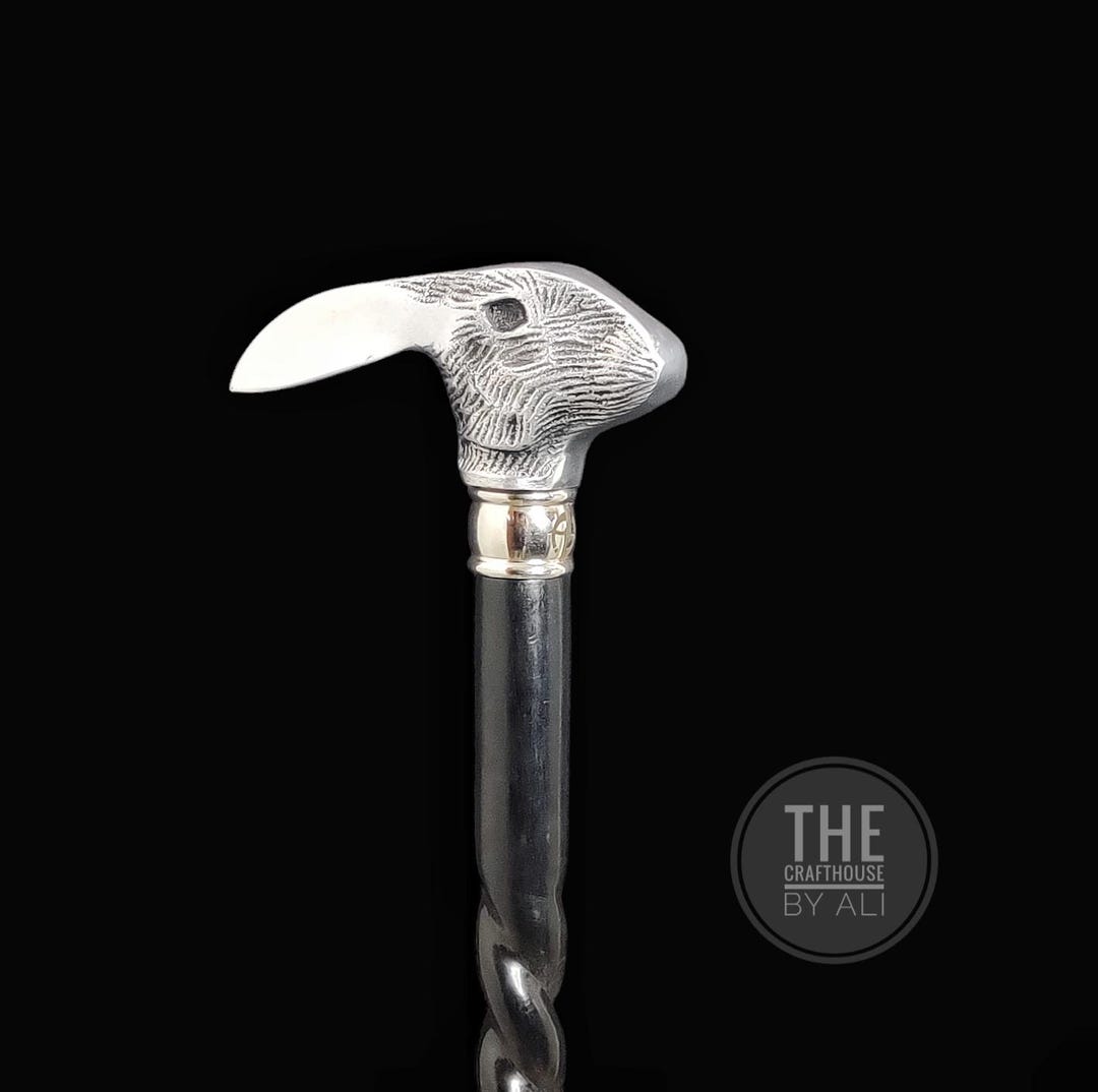 Victorian Rare Rabbit Handle Walking Stick Handmade Designer Wooden ...