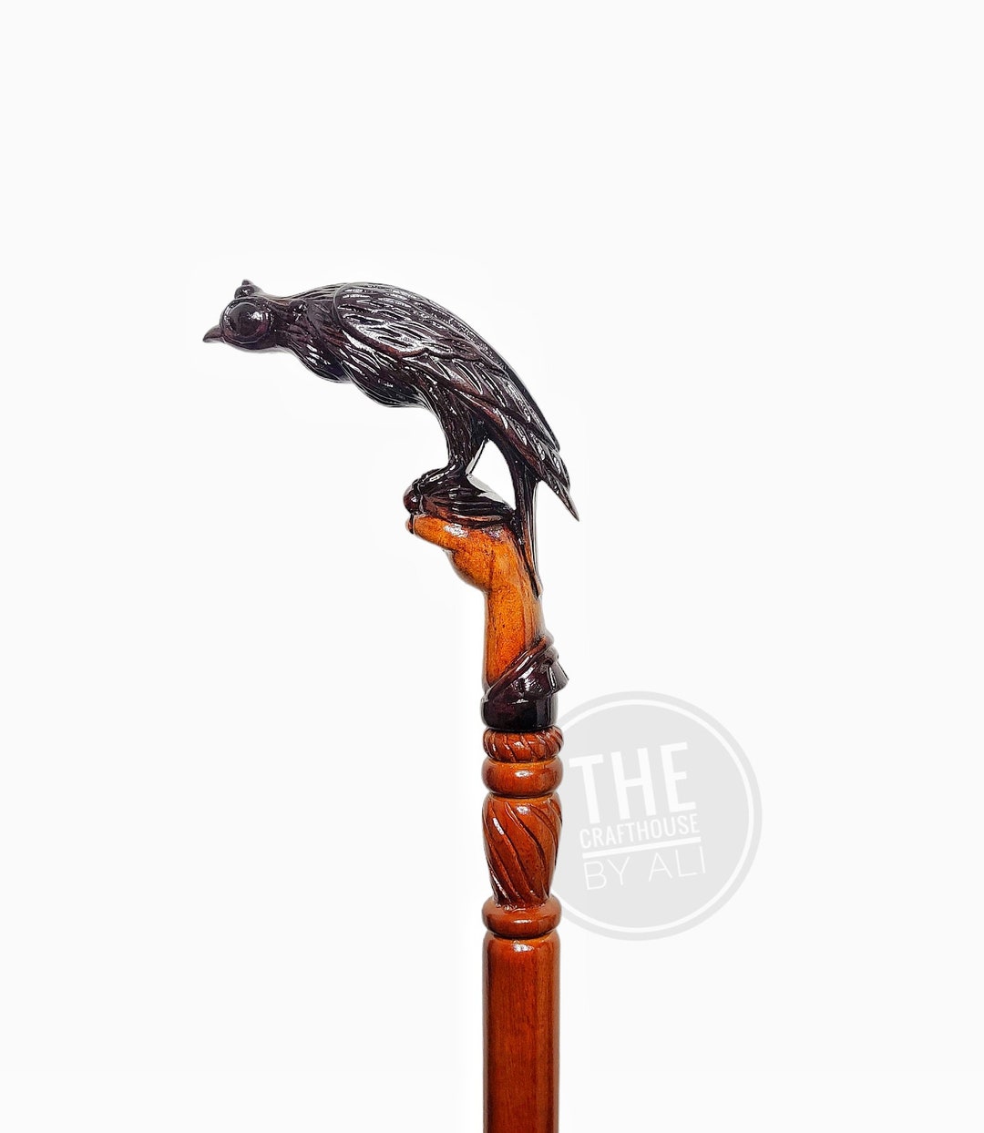Rare Victorian RAVEN ,falcon,hawk Handcrafted Walking Stick Cane-al ...