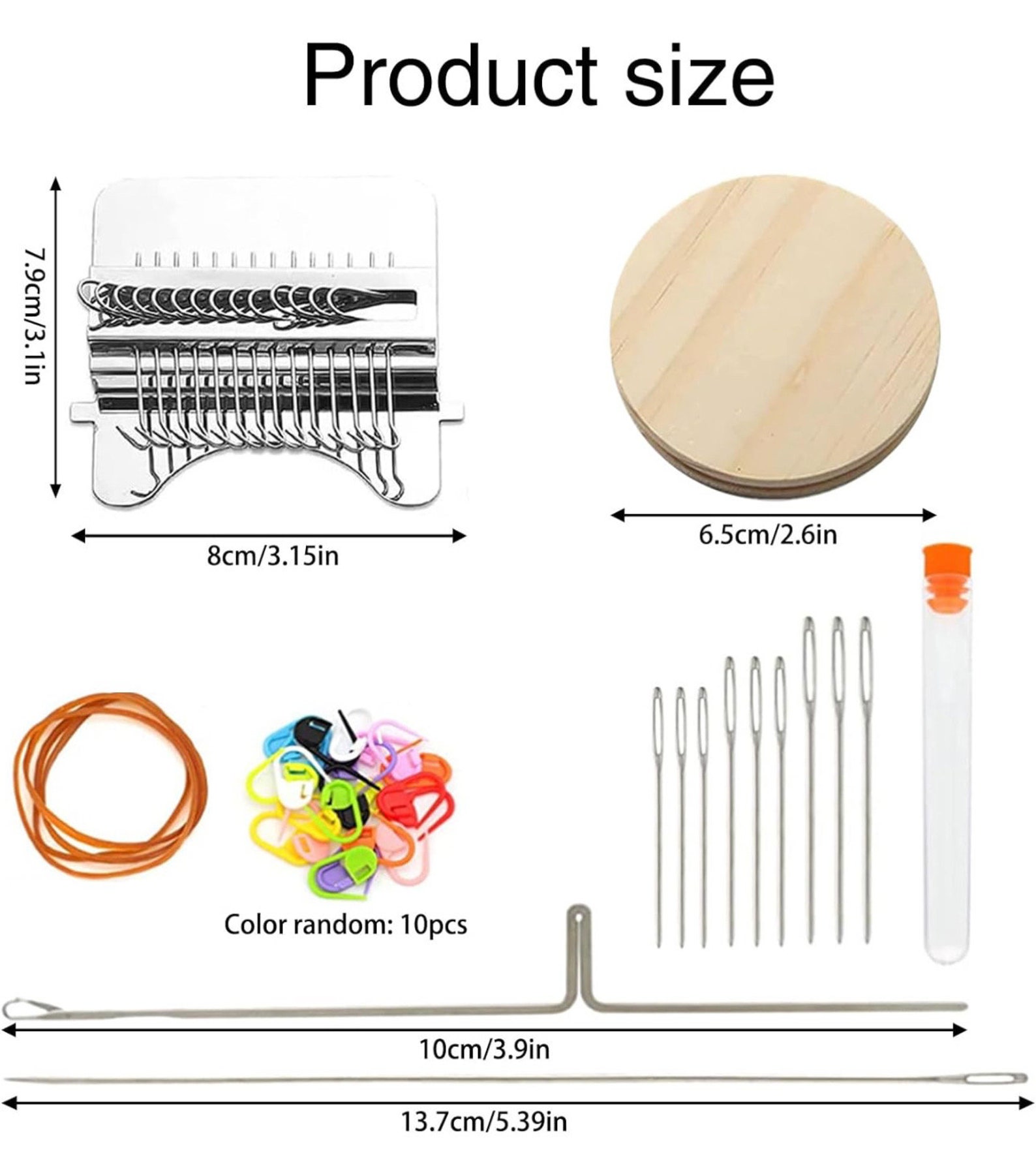 14 Hooks Small Wooden Weave Loom Tool for Beginners Darning Loom ...