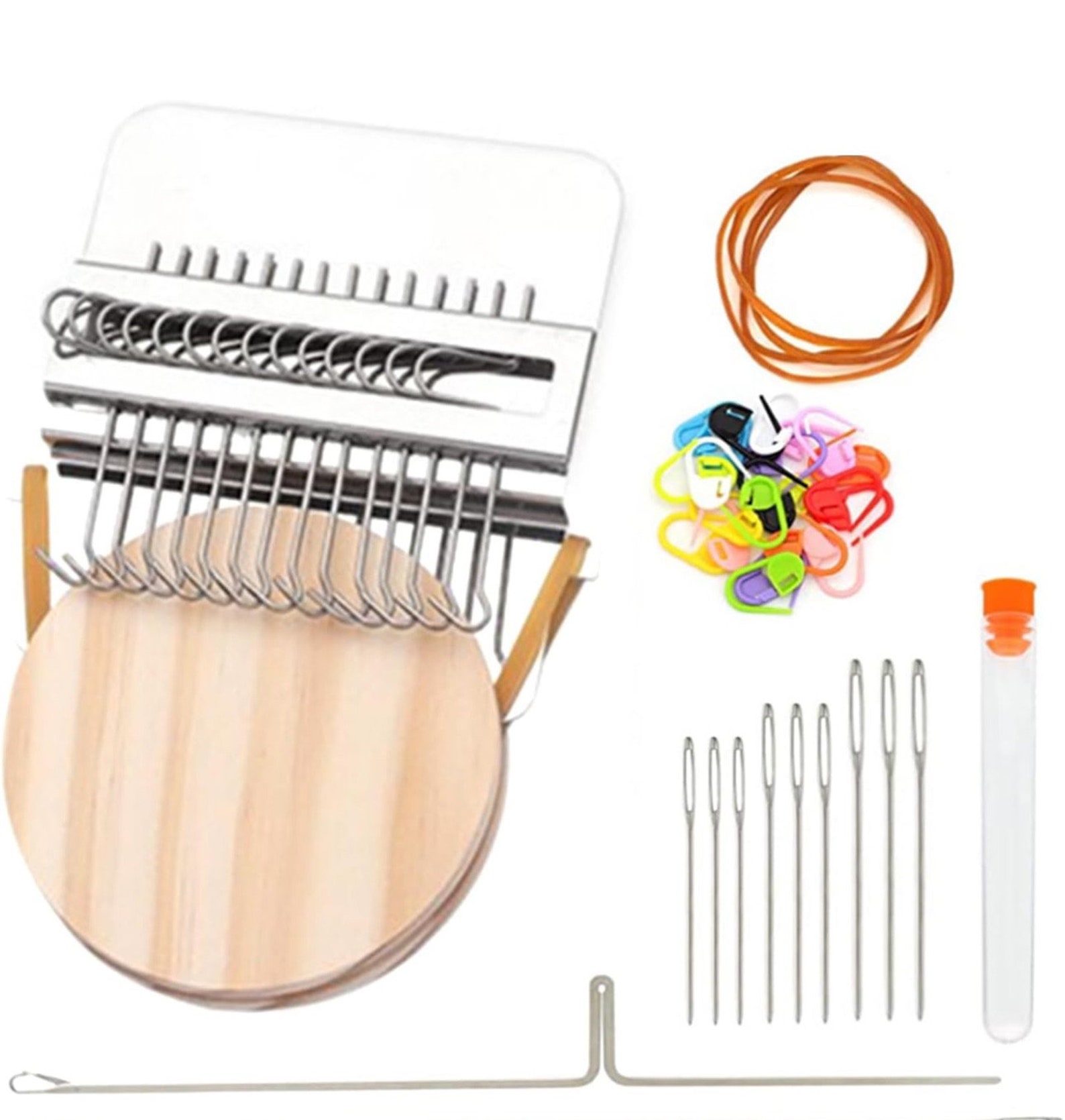 14 Hooks Small Wooden Weave Loom Tool for Beginners Darning Loom ...