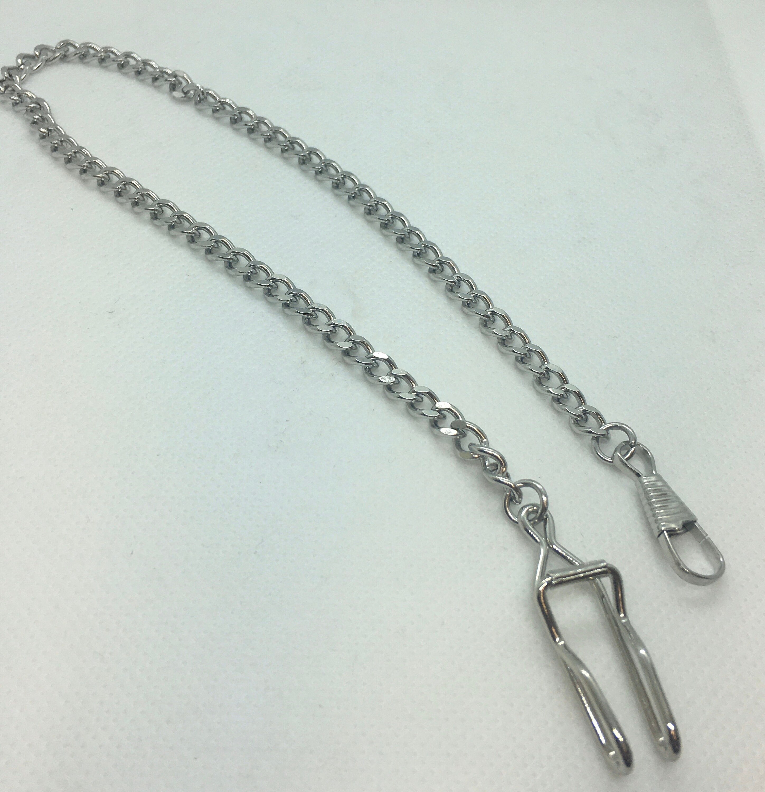 Chrome Plated Clip Pocket Watch Chain - Etsy