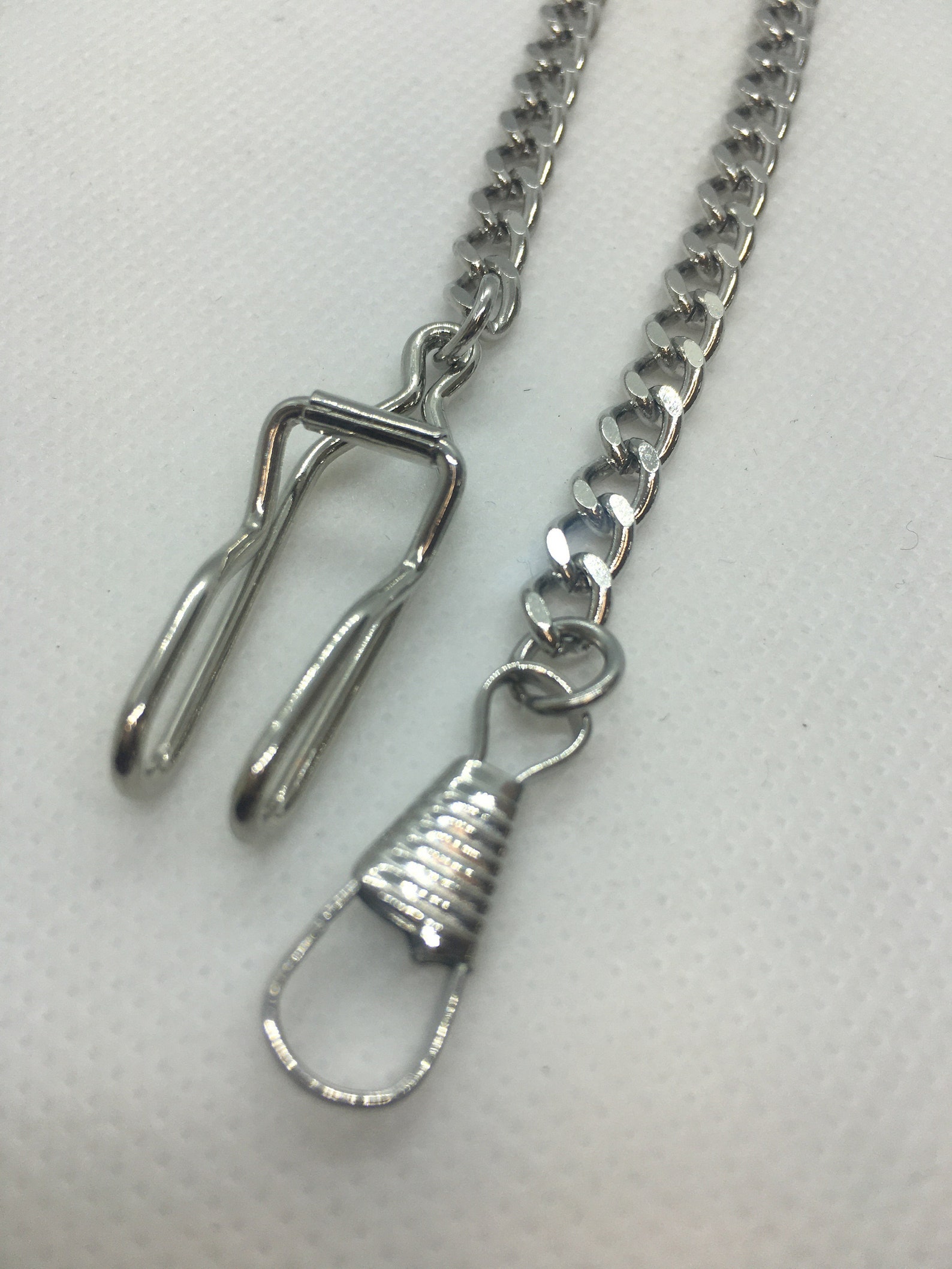 Chrome Plated Clip Pocket Watch Chain - Etsy