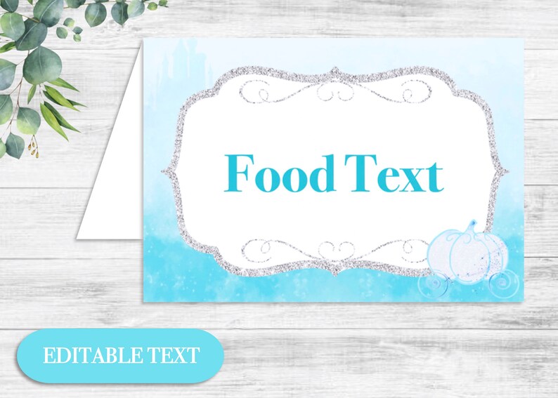Cinderella Editable Food Tent Labels Editable Food Tent | Etsy