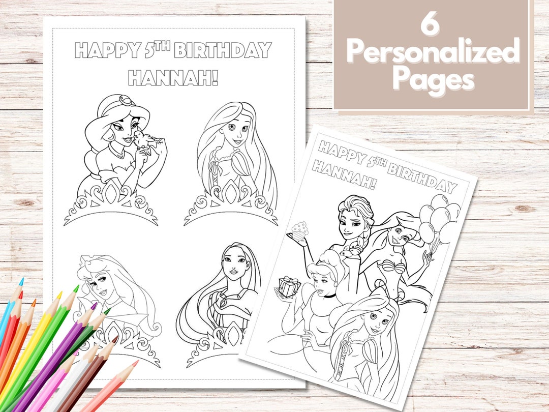 Princess Coloring Pages, Princess Party Favors, Princess Birthday ...