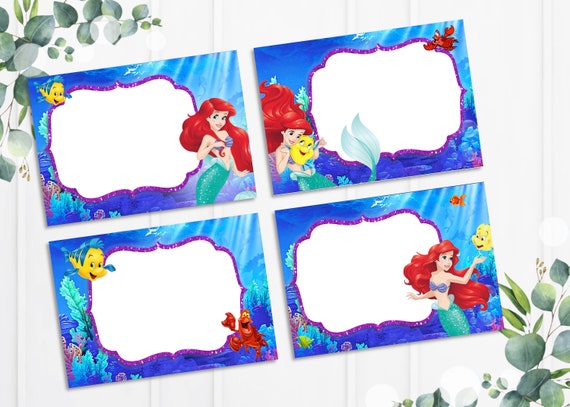 Little Mermaid Printable Labels Mermaid Rectangle Labels LeeLee