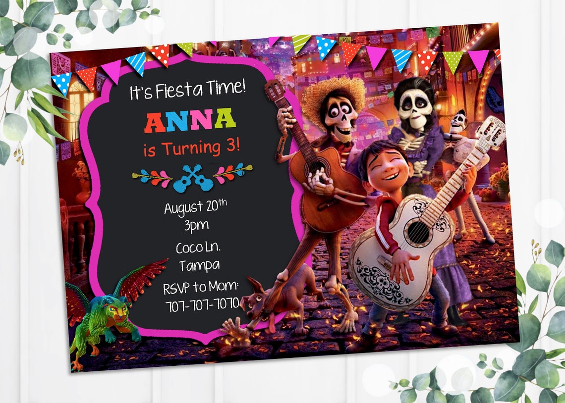 Coco Birthday Invitation Birthday Invitation Coco Invitation | Etsy