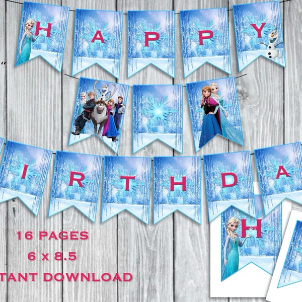 Frozen Party Banner - Etsy