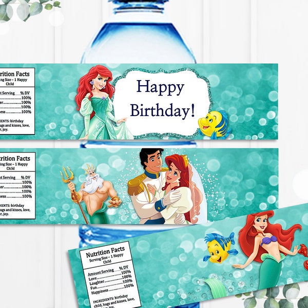 Mermaid Water Labels - Etsy