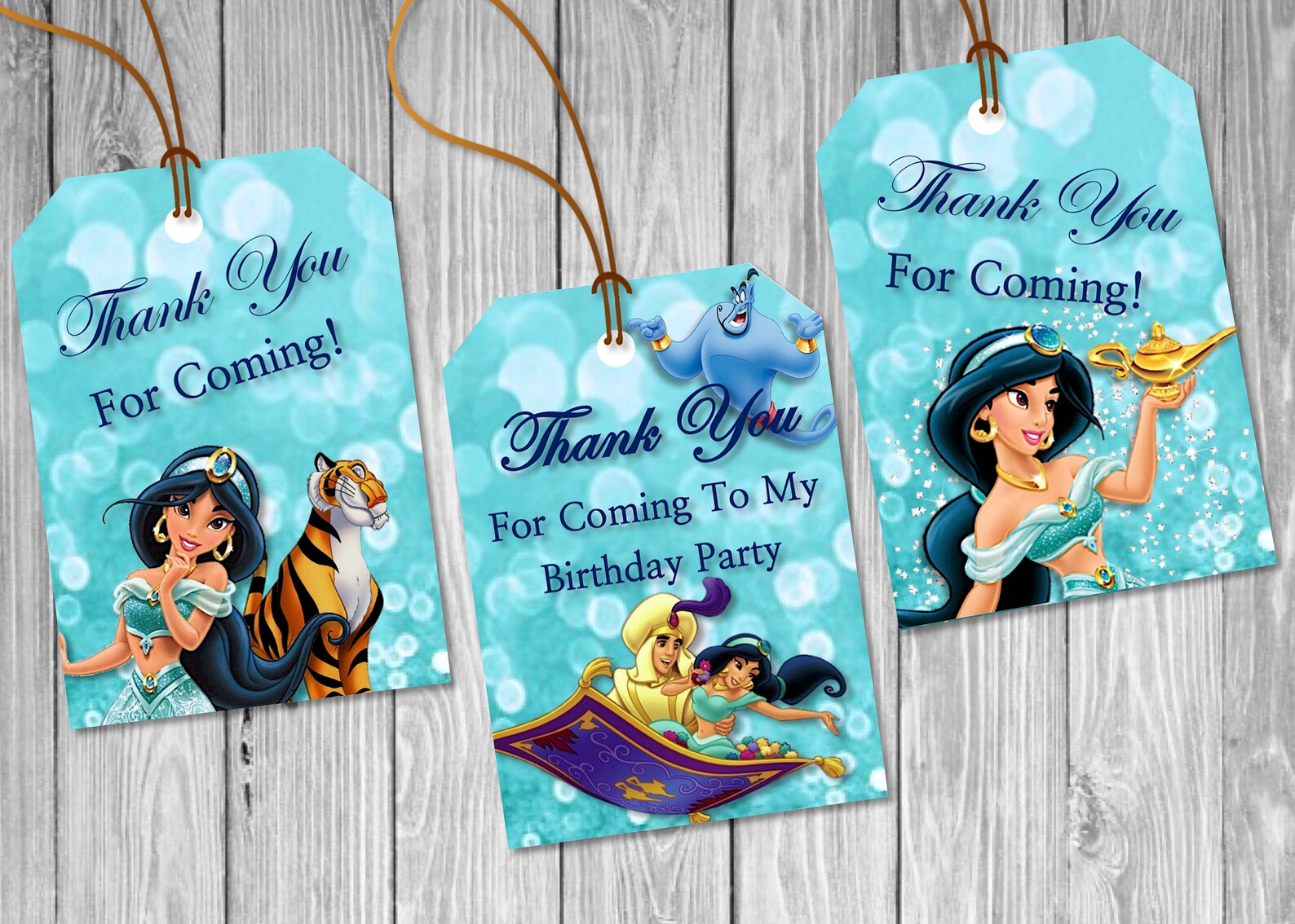 Princess Jasmine Thank You Tags Aladdin Thank You Tags - Etsy