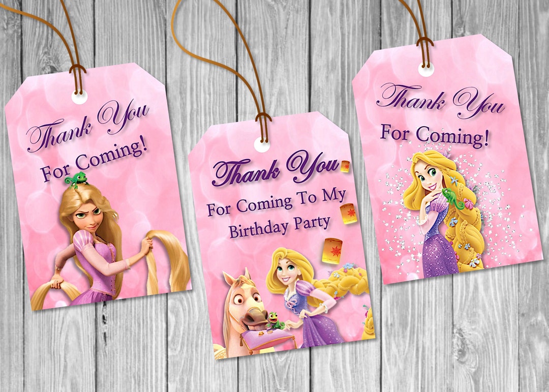 Rapunzel Thank You Tags, Princess Rapunzel Tags, Thank You Tags ...