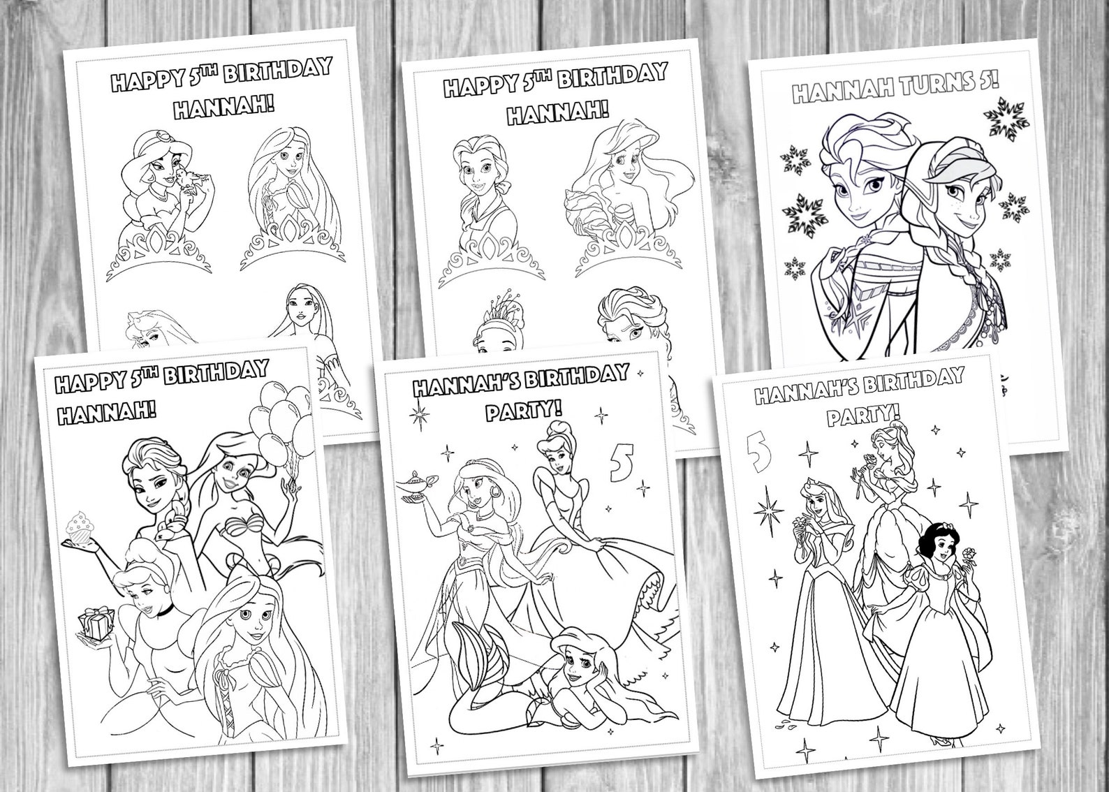 Princess Coloring Pages Princess Party Favors Princess | Etsy