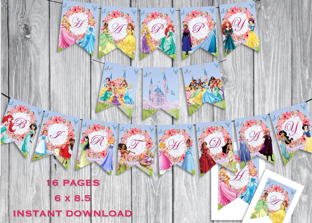 Princess Banner Princess Birthday Banner Princess Party - Etsy