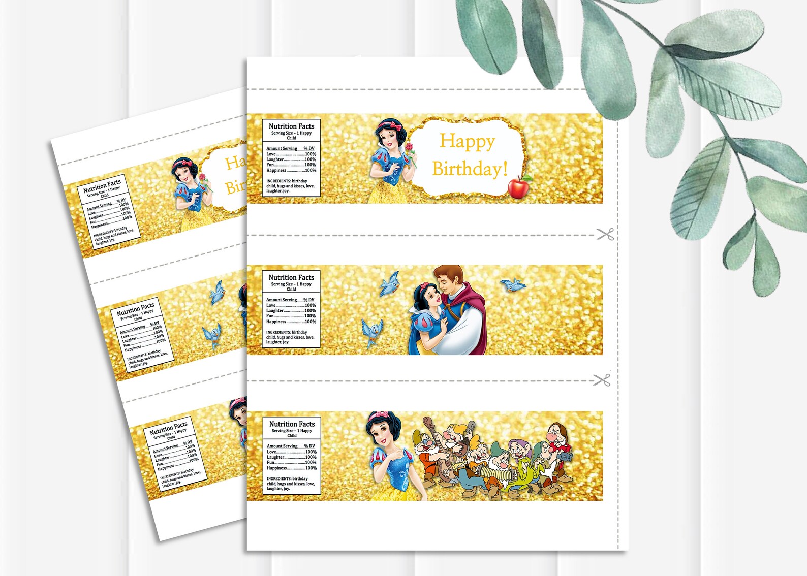 Snow White Water Bottle Label, Princess Water Bottle Label - Etsy UK