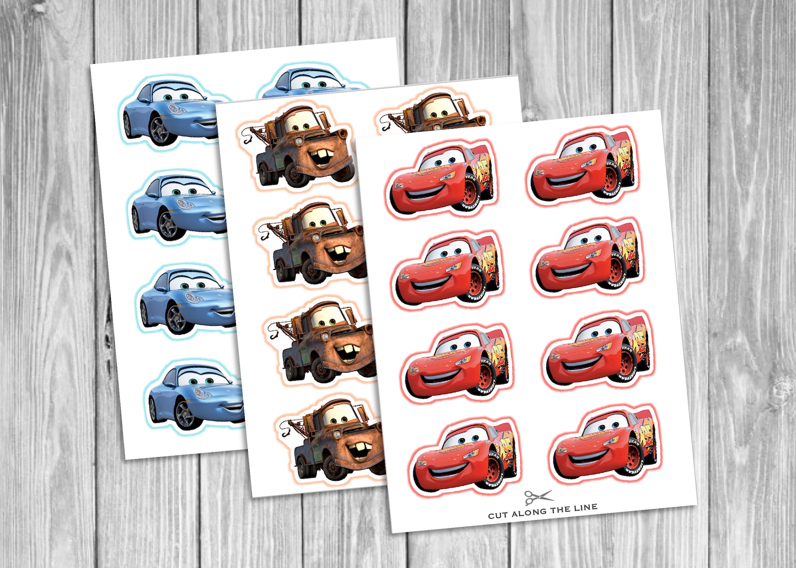 Set of 3 Cars Cupcake Toppers 3 Printable Cars Cupcake - Etsy