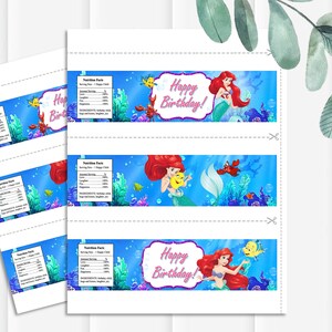 Ariel Bottle Labels, Little Mermaid Bottle Labels, Mermaid Decor ...