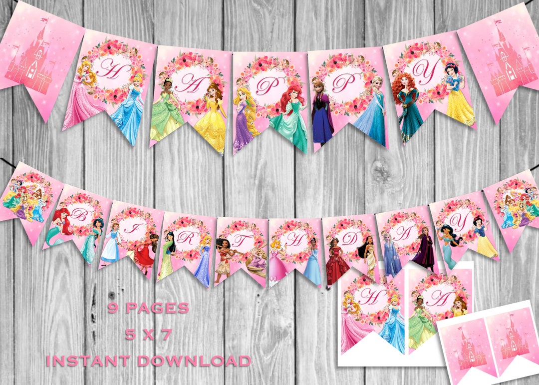 Princess Banner, Princess Birthday Banner, Princess Party Decor ...
