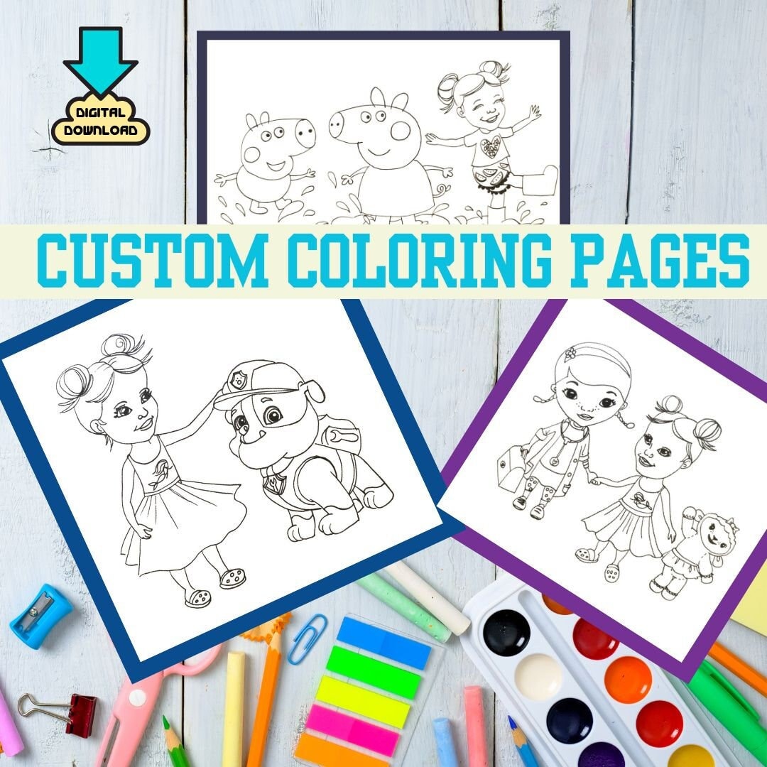 Custom Hand Drawn Coloring Pages - Etsy