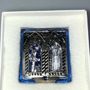 Double Glass Box With Mini Rosary and Mini Statue - Etsy