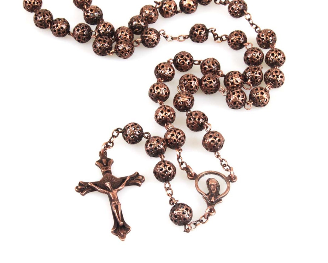 Antiqued Copper, Bronze and Silver Rosary, Antique Style Rosaries ...
