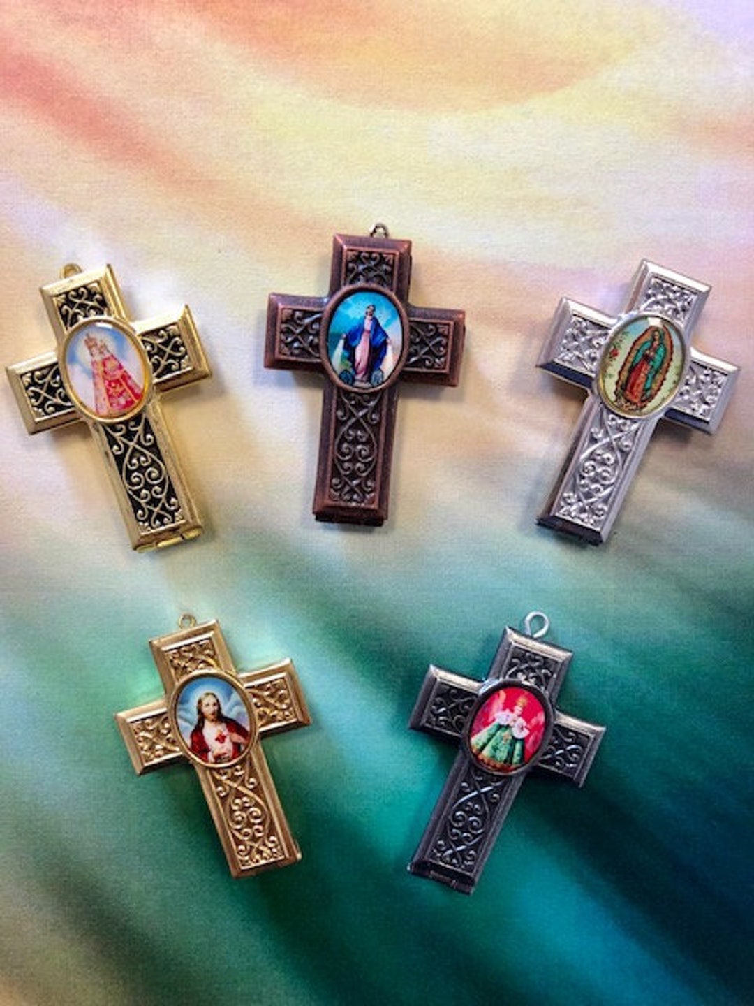 Cross-shaped Mini-rosary Boxes With Optional Pictures - Etsy