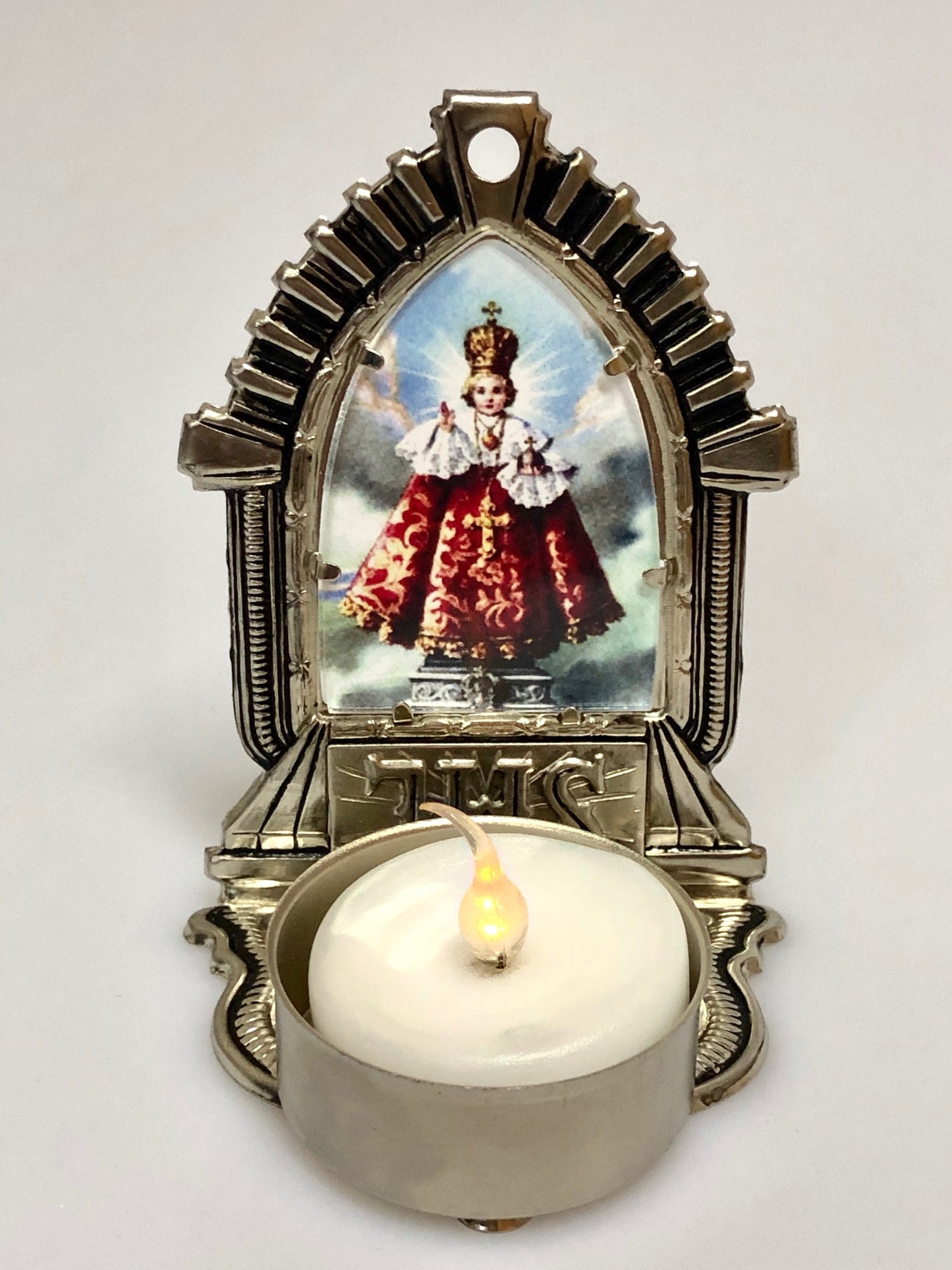 Holy Candle Holder, Candle Stand With Optional Picture/ Infant Jesus of ...