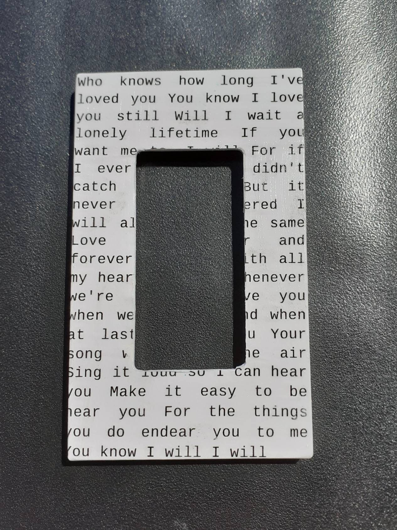 Custom Song Lyric Light Switch Cover - Etsy