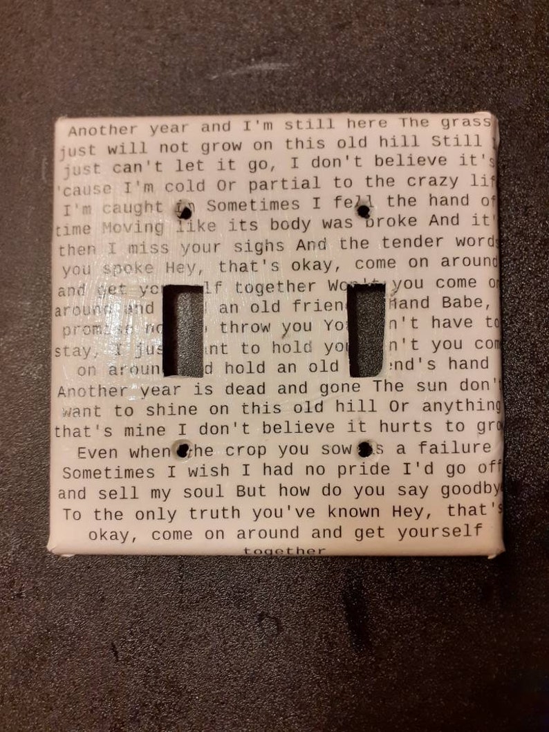 Custom Song Lyric Light Switch Cover - Etsy