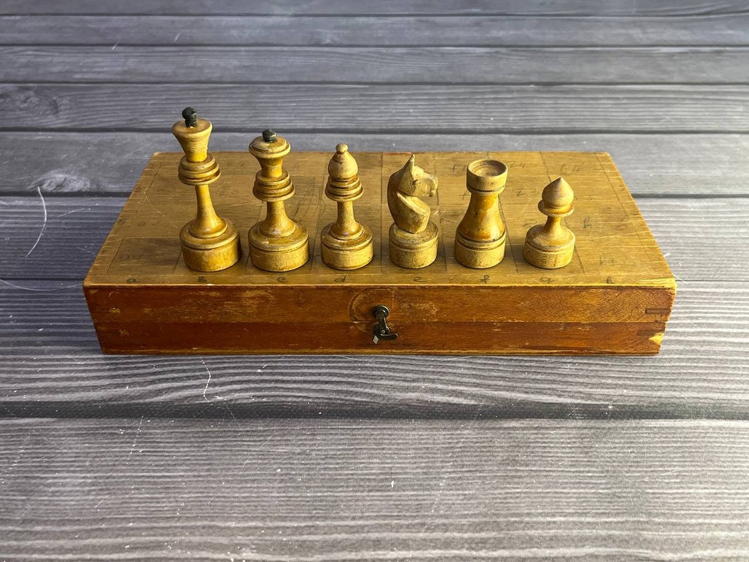 Rare Soviet Chess Set Made of 60s Vintage Wood in Good Condition. Great ...